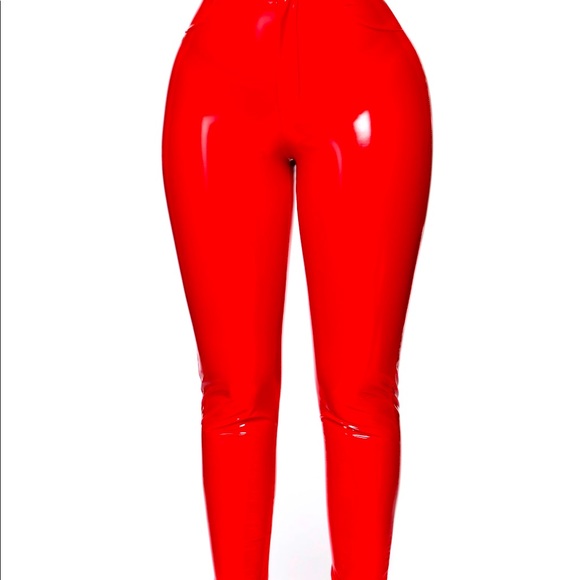 Fashion Nova | Pants & Jumpsuits | Red Vinyl Pants | Poshmark